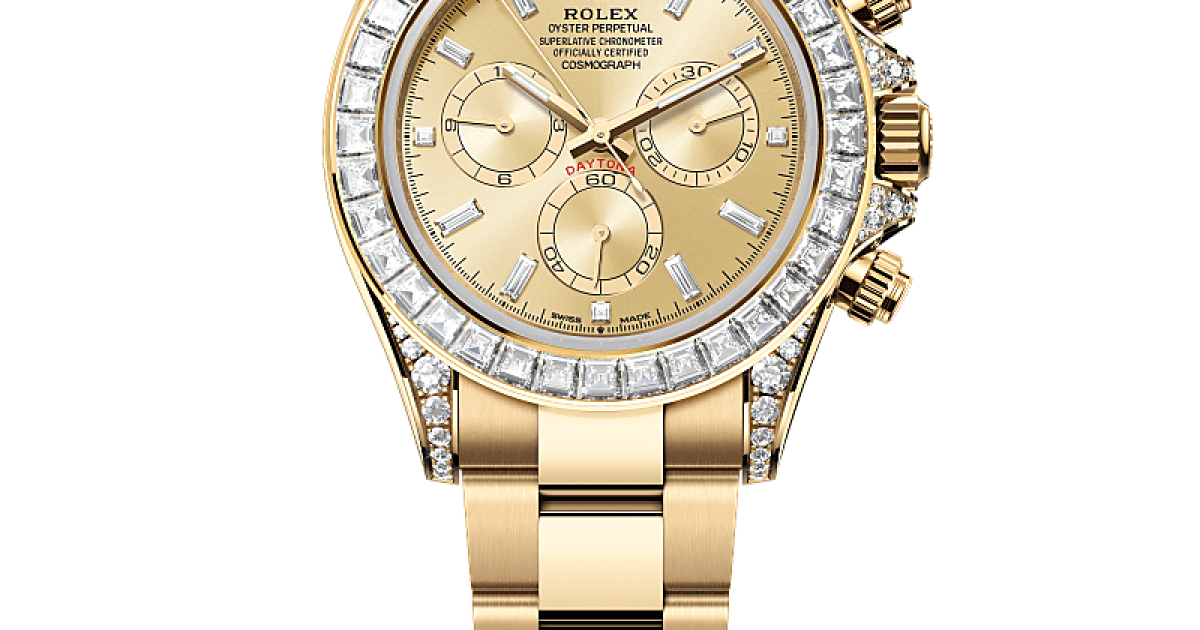 Rolex Cosmograph Daytona 18 ct yellow gold with lugs set with diamonds ...